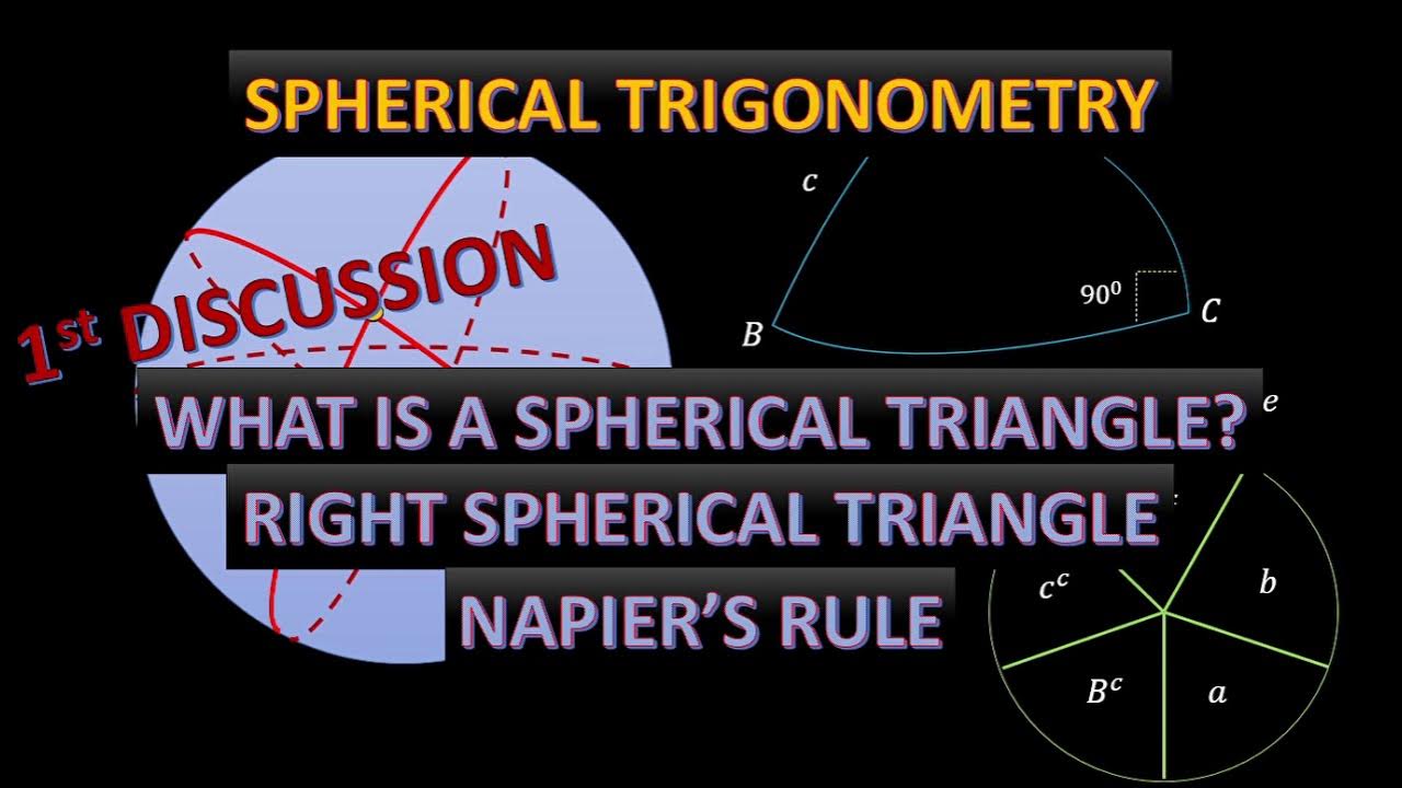 Spherical Triangle, Right Spherical Triangle and the Napier's Rule ...