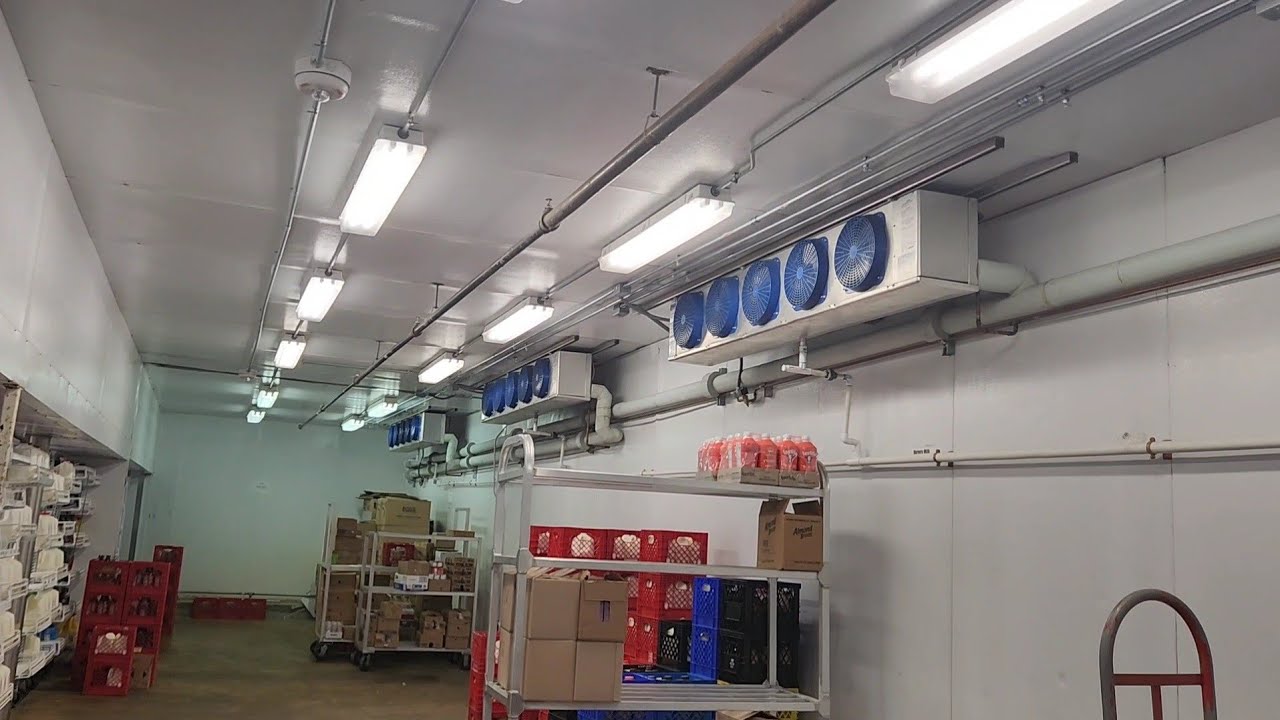 Dairy Walk In Cooler and R22 Rack at Same Store - YouTube