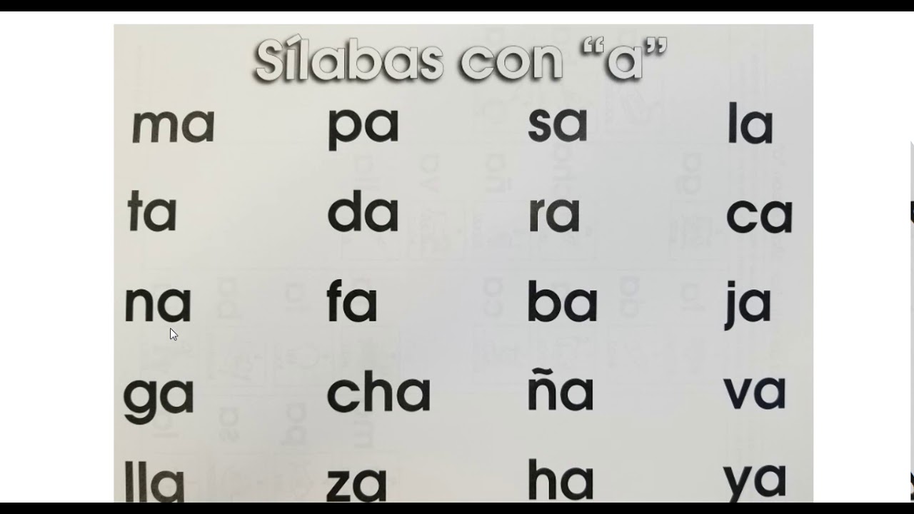 Silabas con "a" - YouTube