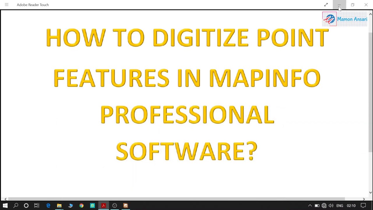 HOW TO DIGITIZE/HIGHLIGHT POINT FEATURES IN MAPINFO PROFESSIONAL SOFTWARE? |RS & GIS| MAPINFO ...