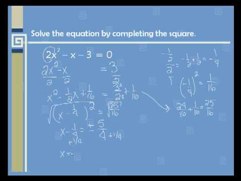 Completing the square examples Pt 2 of 2 - YouTube