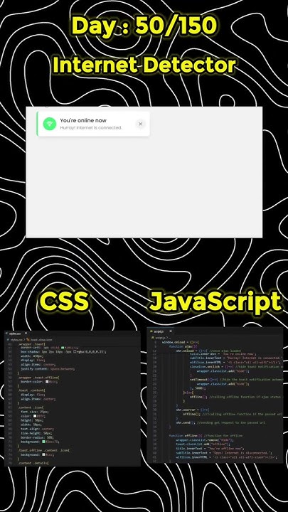 How To Check Internet Connection In Html Css And Javascript Html Css Javascript Internet Youtube