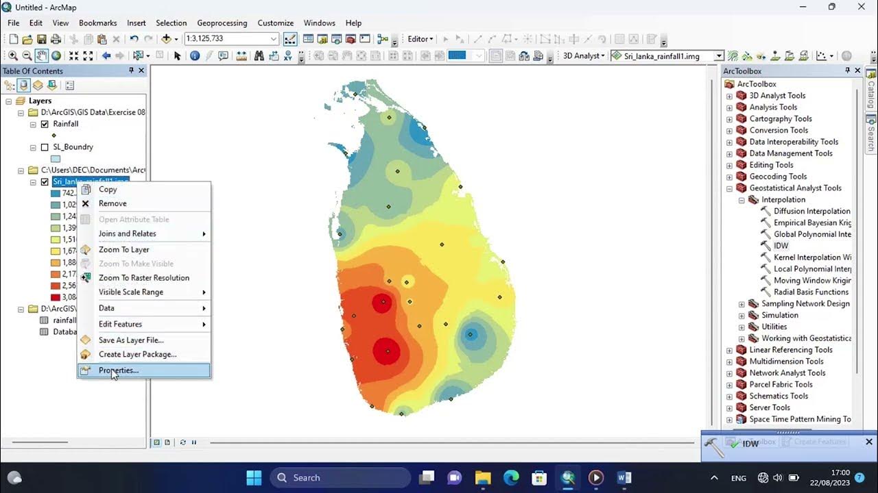 Preparing Rainfall map using IDW (Interpolation) - YouTube