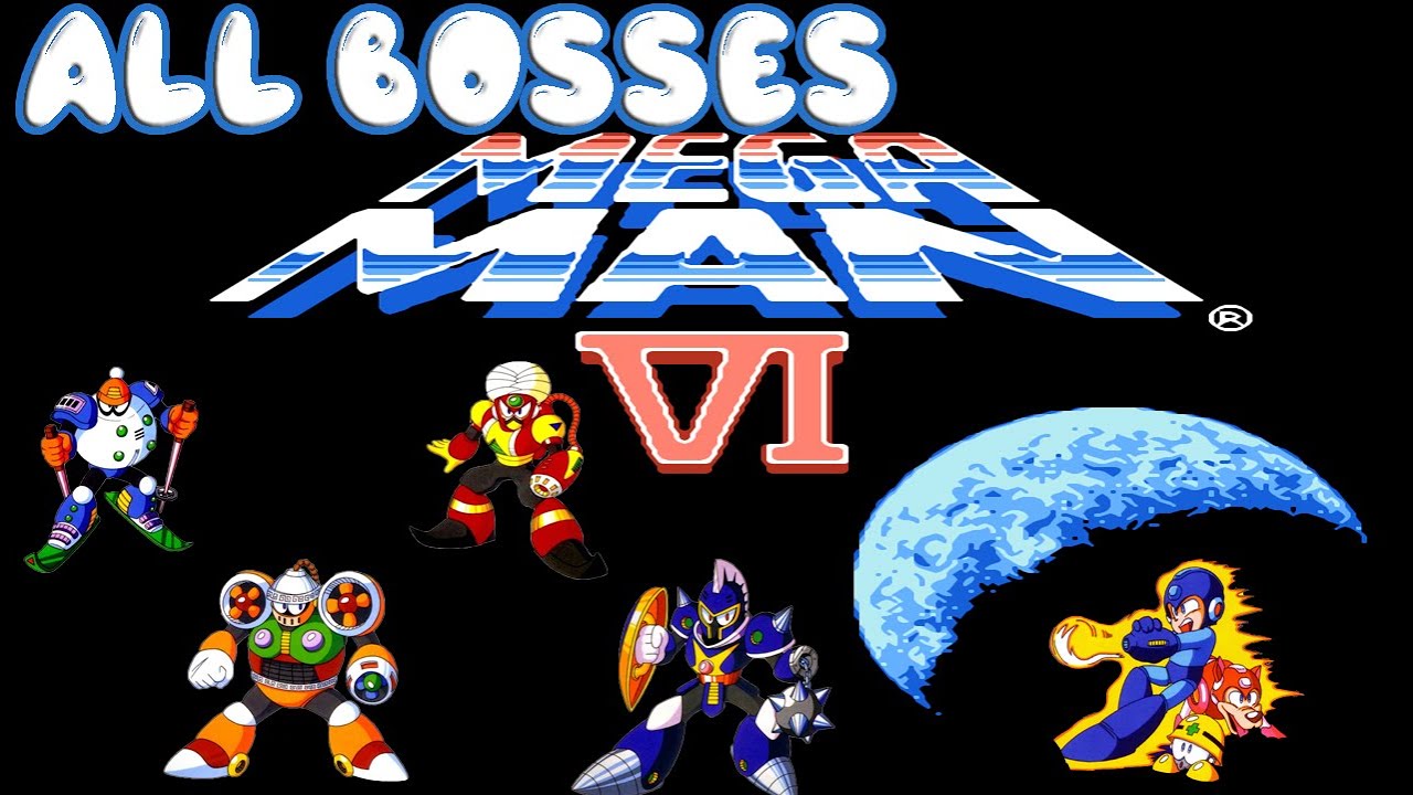 Mega Man 6 All Bosses (Mega Man 6 все боссы) NES, Dandy, Famicom, Денди ...