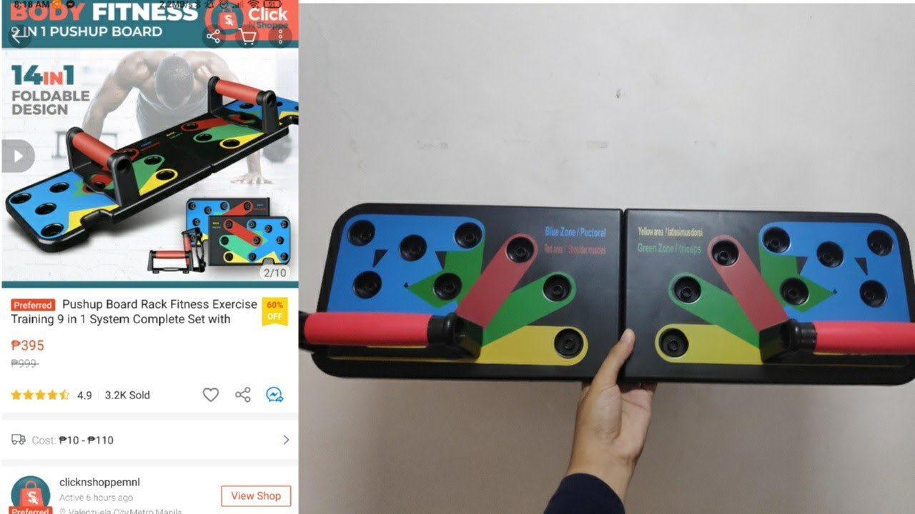 Shopee reviews: Push up board (395php) - YouTube