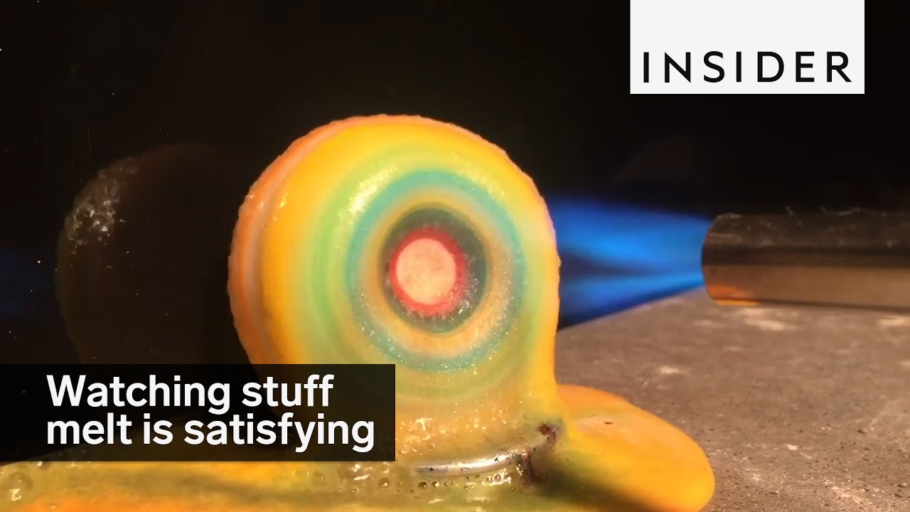 Melting stuff is very satisfying to watch - YouTube