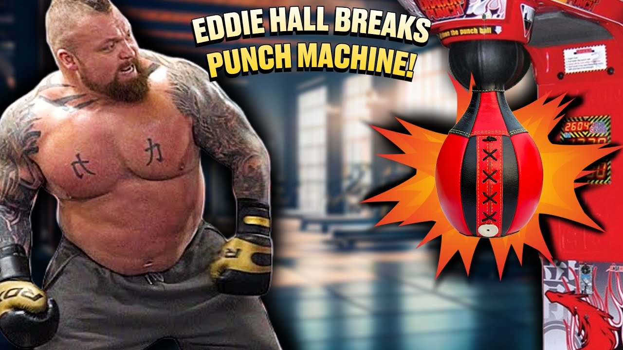 Eddie Hall BREAKS Punch Machine! *oops* - YouTube