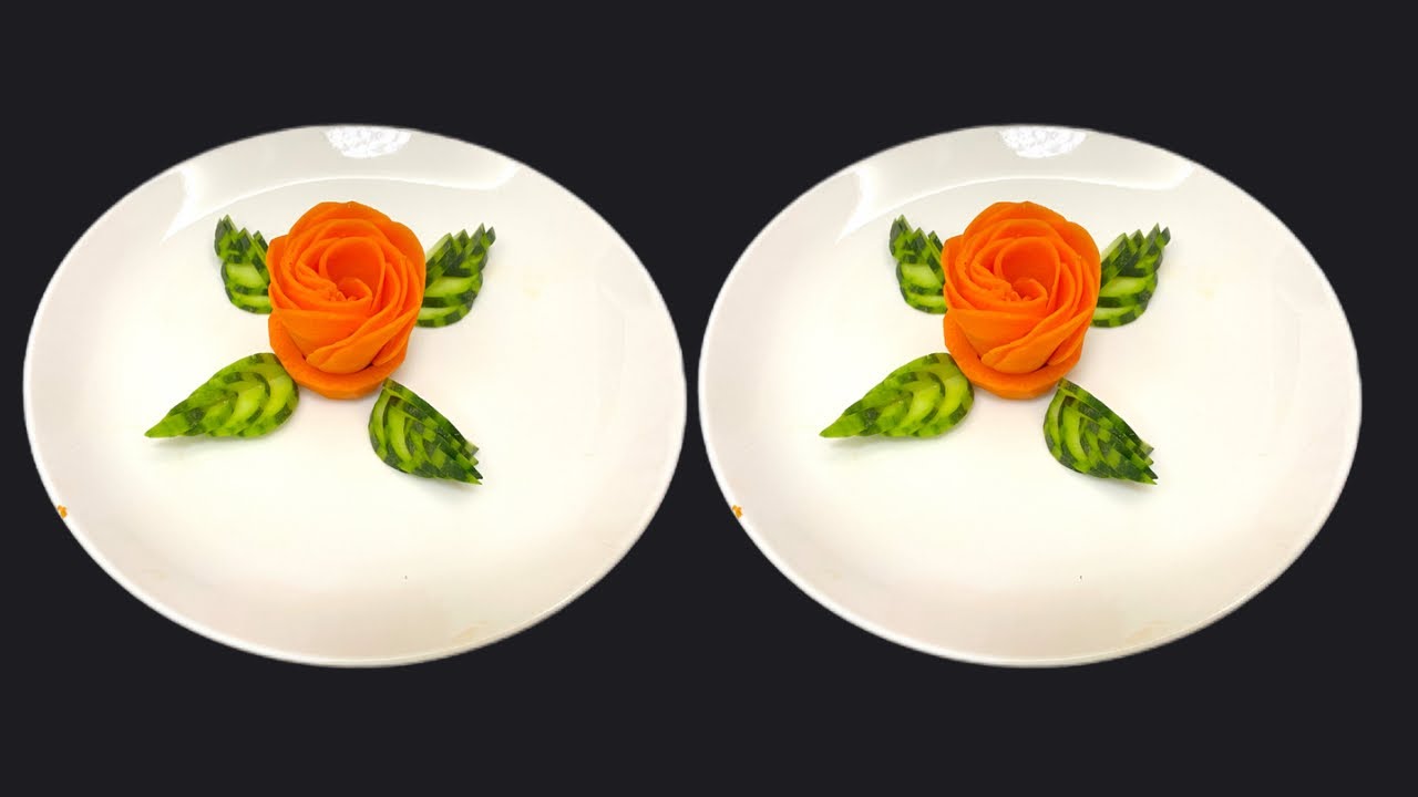 Easy vegetable decorations and fast /Cucumber/Carrots. - YouTube
