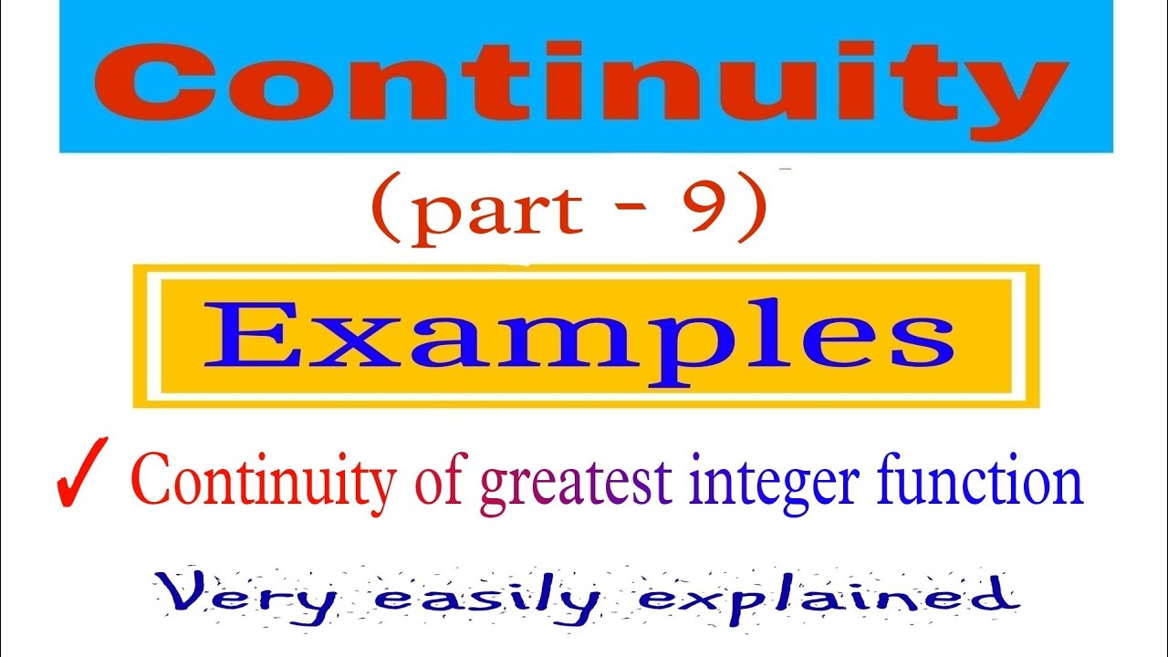 Continuity of greatest integer function|@vmatics444 - YouTube
