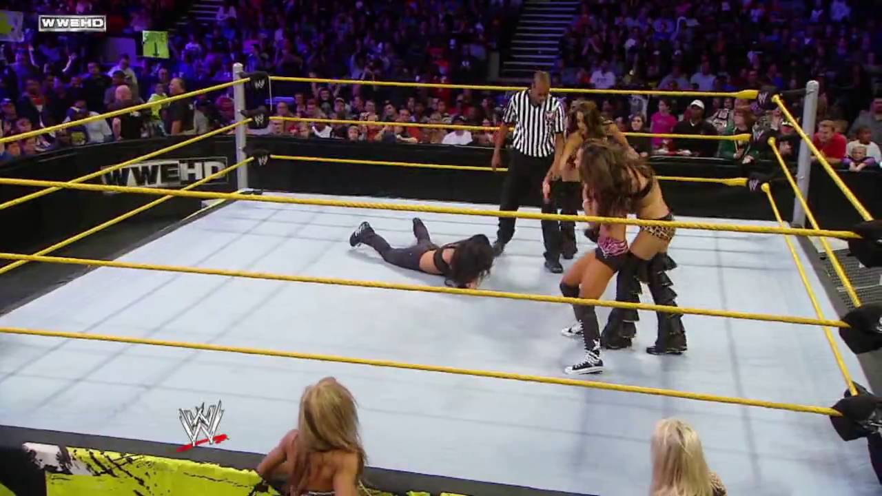 WWE NXT Bella Twins & AJ vs Alicia Fox, Maxine & Aksana (Subscribe ...