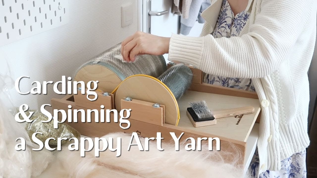 Carding & Spinning a Scrappy Art Yarn | Fiber Art - YouTube