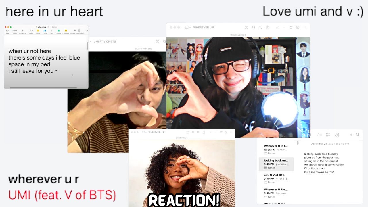 UMI, V - wherever u r (ft. V of BTS) official lyric video ARMYMOO ...