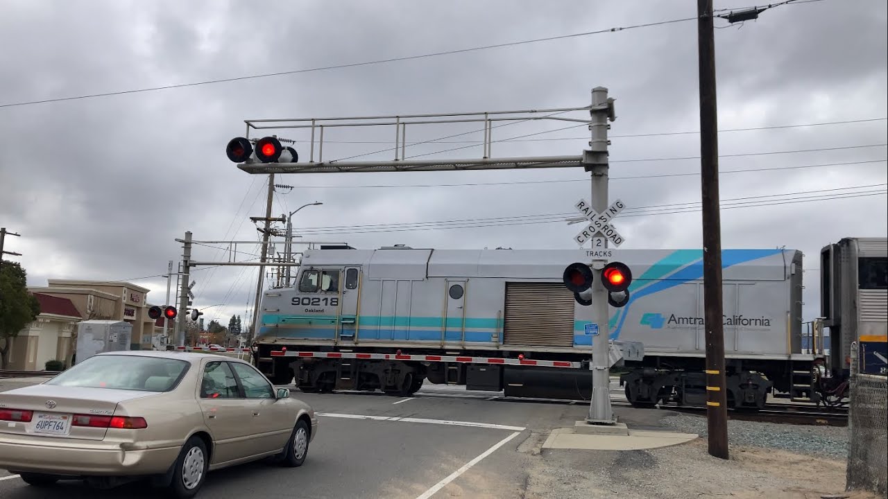 Amtrak 90218 San Joaquin’s East - Big Break Rd, Railroad Crossing ...