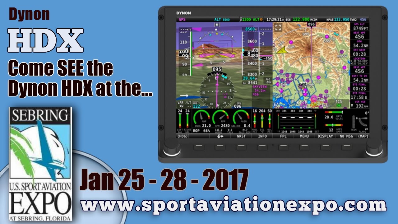 Dynon HDX, Sport Aviation Expo Jan 25 - 28, 2017 Sebring Florida. - YouTube