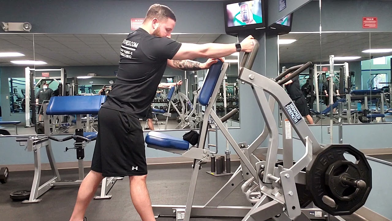 Hammer Strength Iso Machine Unilateral Stepped Back Lat Row - YouTube