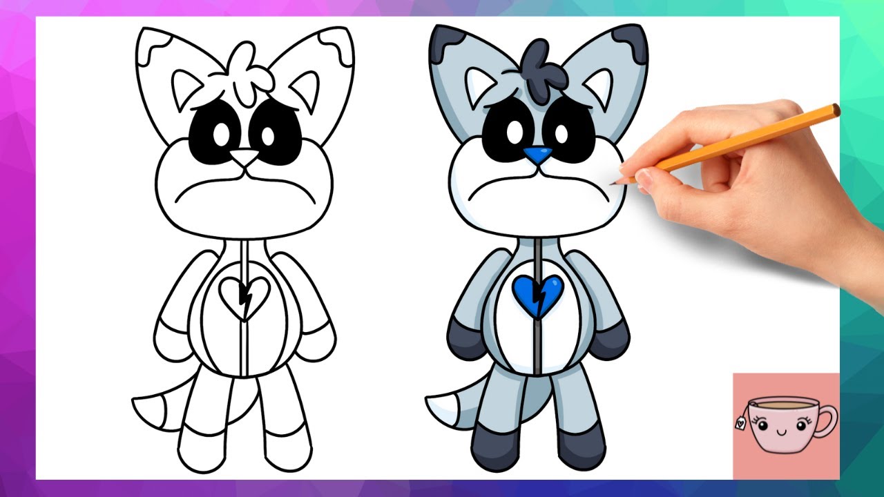 How To Draw Frowny Fox from Poppy Playtime | GameToons Smiling Critters ...
