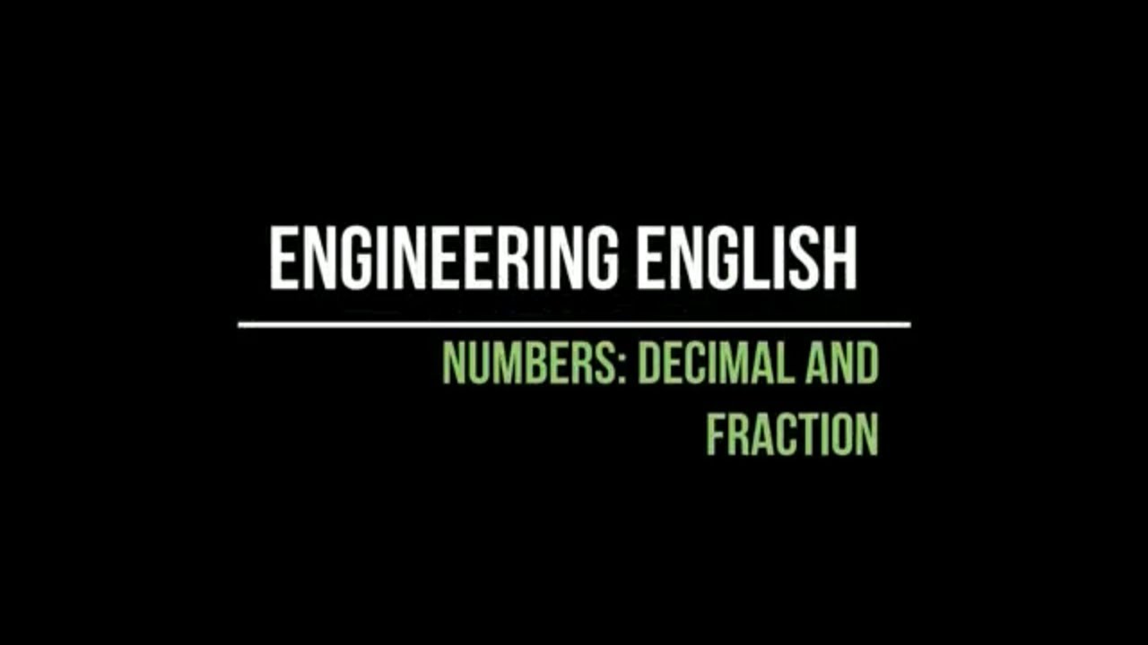 basic numbers :fractions and decimals for Engineers - YouTube