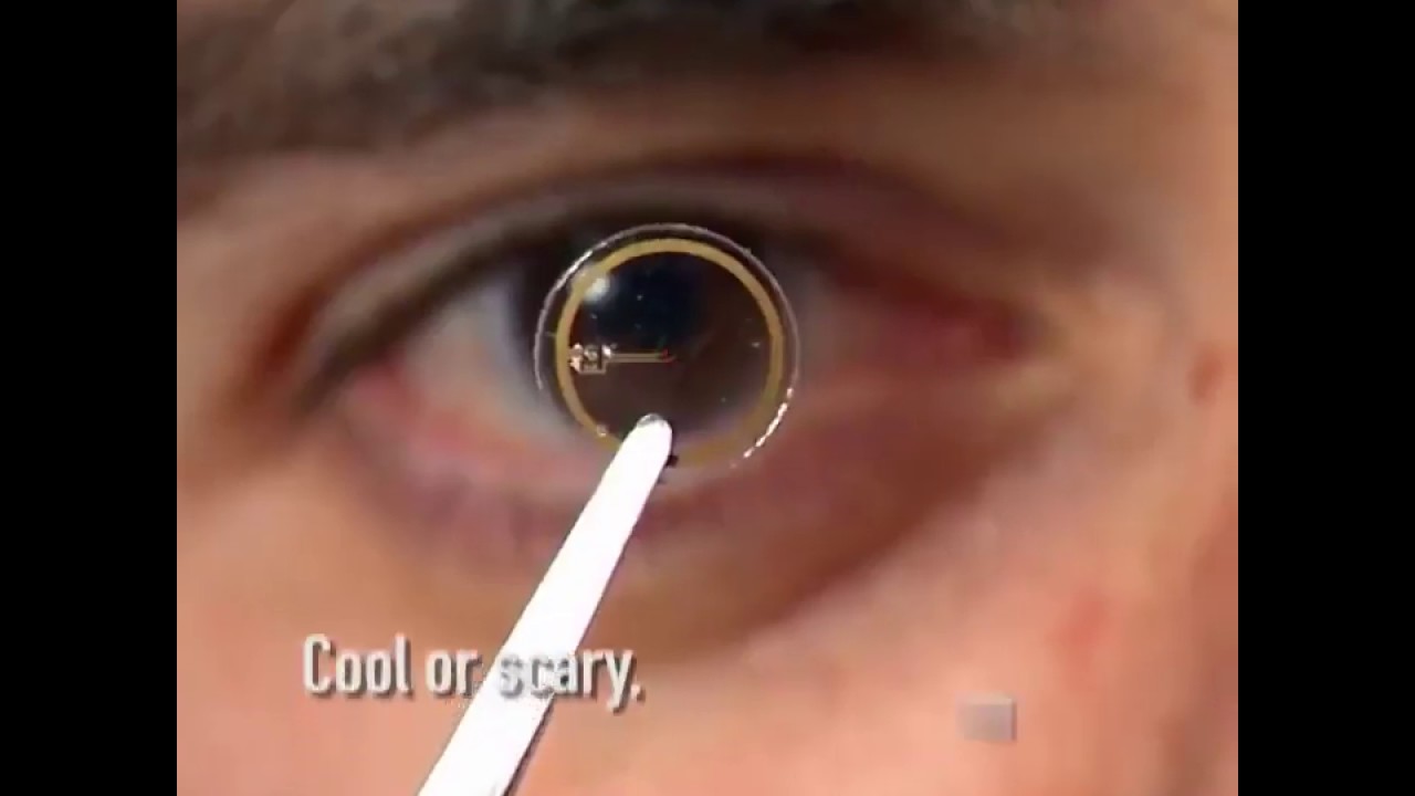 Inside your contact lens - A computer allows you to record videos - YouTube