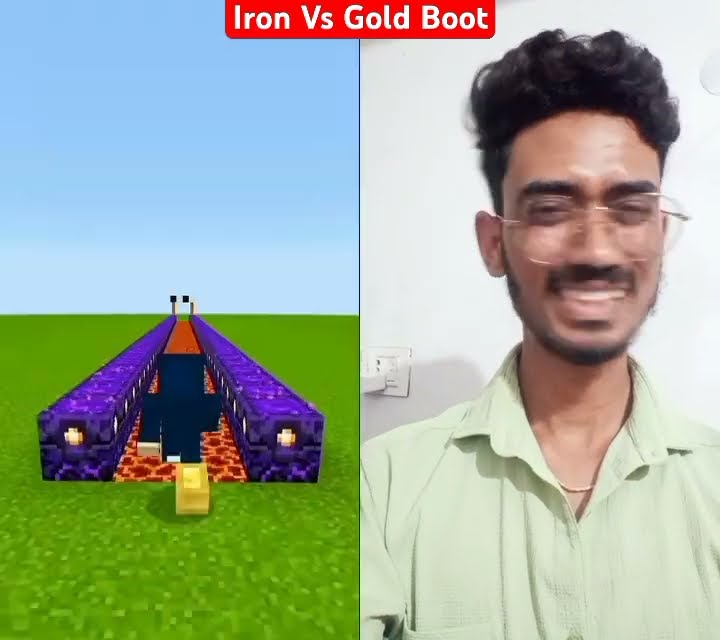 Minecraft iron vs gold shoes🐷 #shorts #short #subscribe #minecraft ...