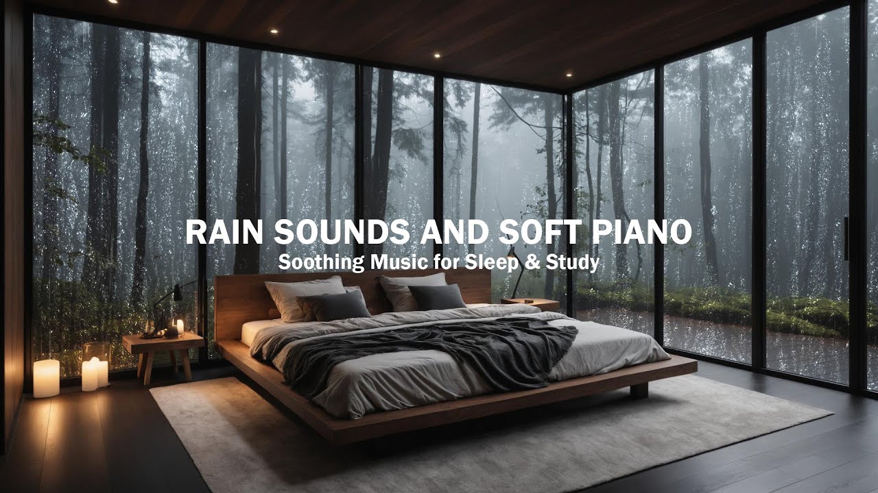 Rain Sounds with Piano Melodies for Focus and Productivity - YouTube