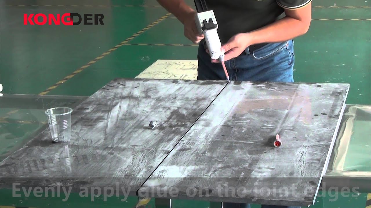 Kongder seamless joint solid surface adhesive - YouTube