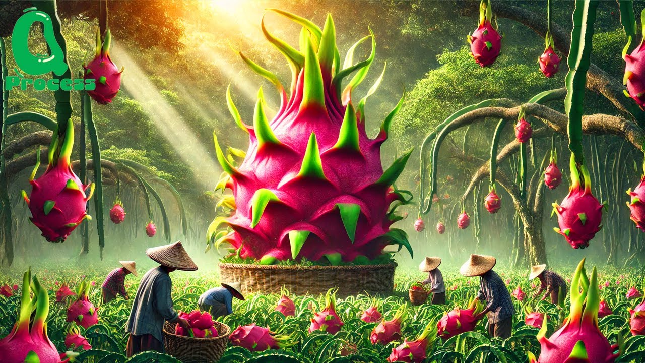 How Billions of DRAGON FRUITS Are Harvested and Processed - YouTube