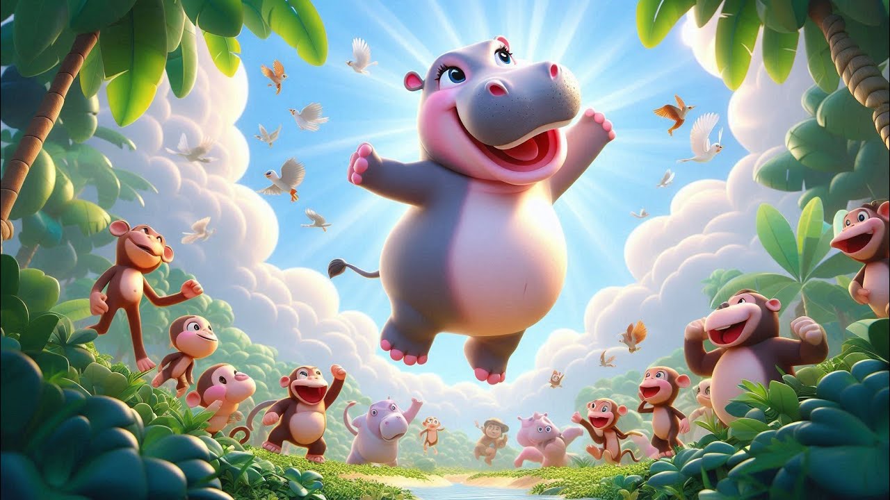 Dancing Hippo Song for Kids Fun Rhymes and Animal Dance | Nursery ...