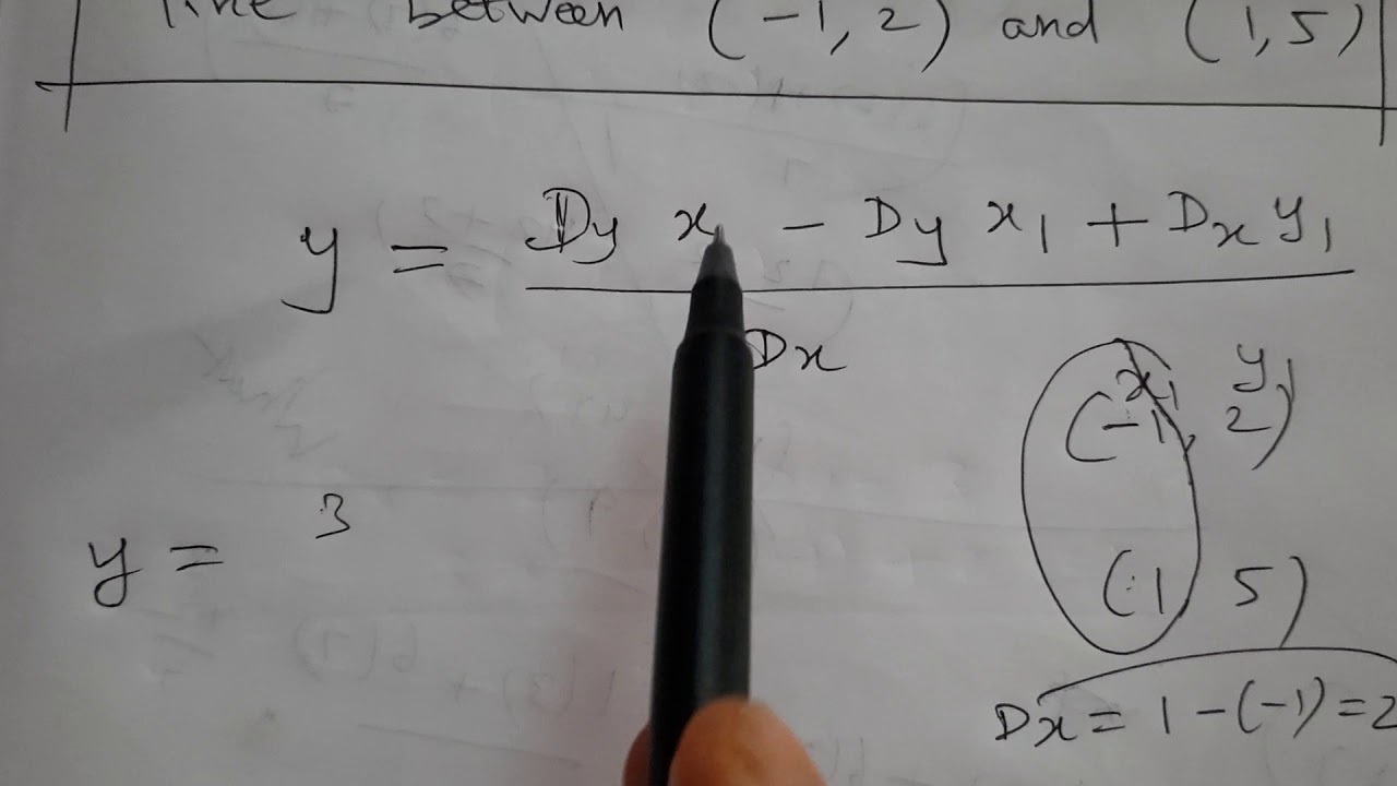 To find the equation of straight line between two points|New approach ...