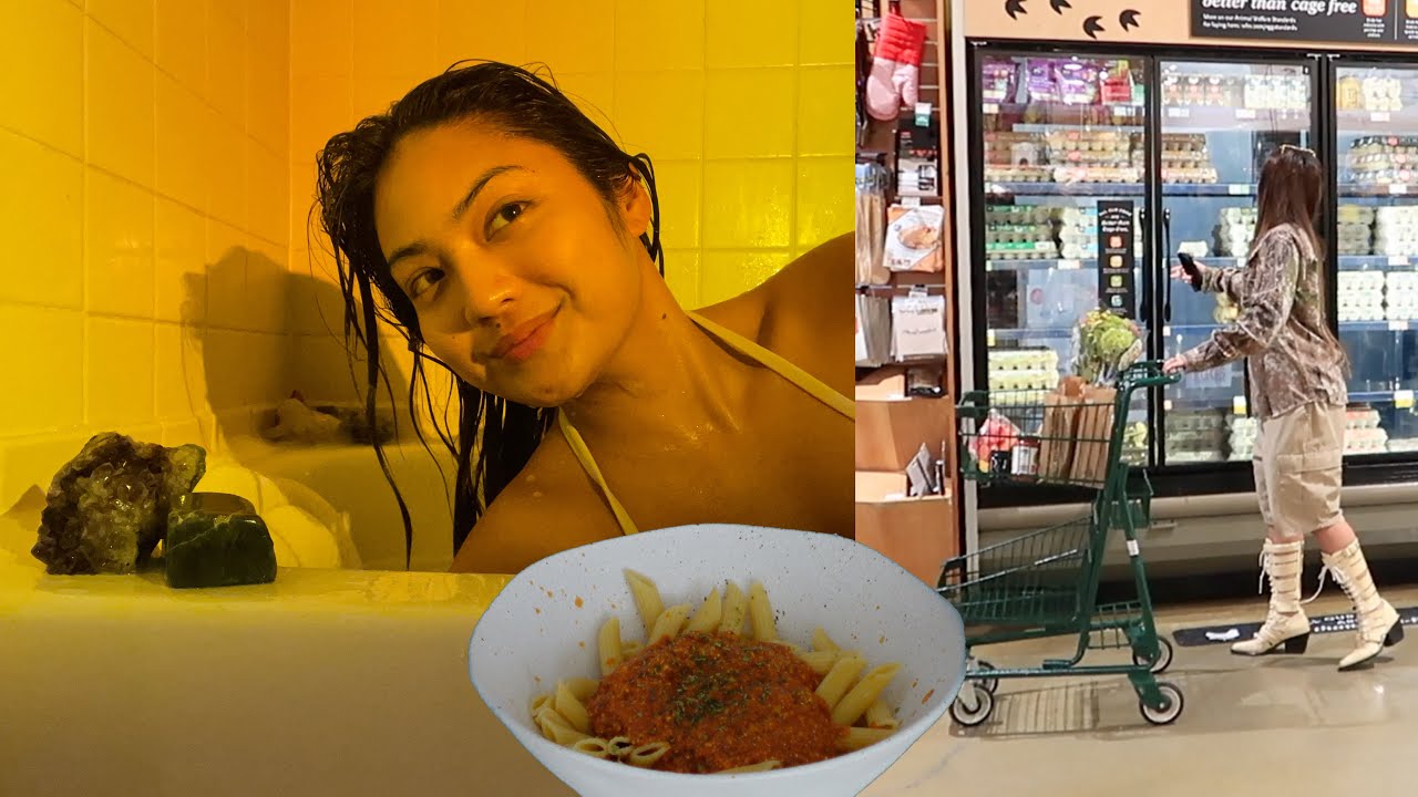 living alone in USA🇺🇸 thrifting, grocery, relaxing bath & cottage ...