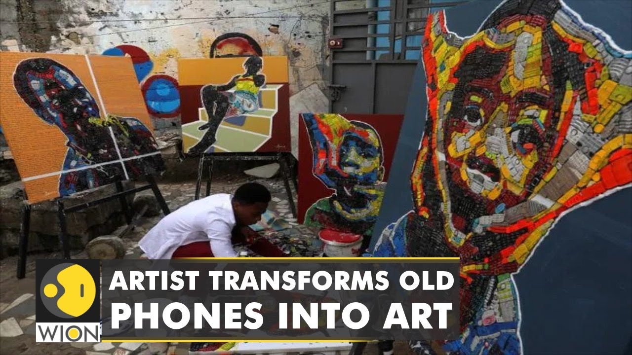 Ivorian artist stitches old phones to create paintings | World Latest ...