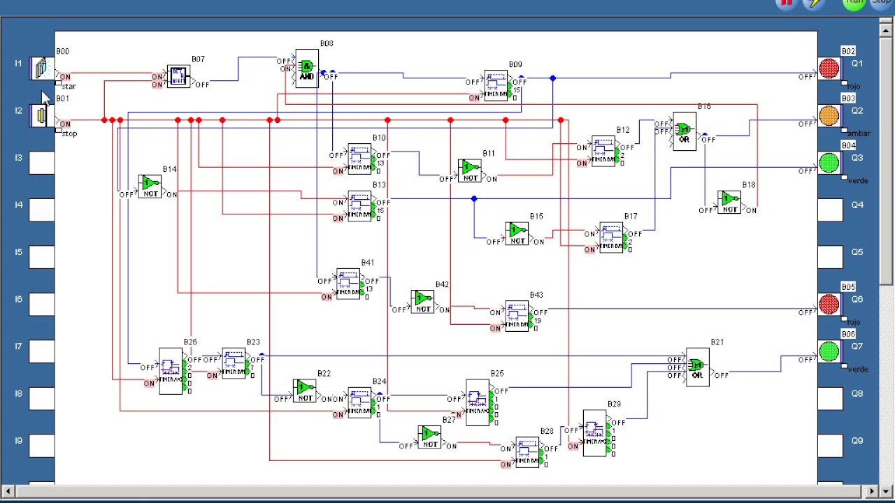 PLC ZELIO 4 4 0 semaforo 4 etapas EN BDF - YouTube