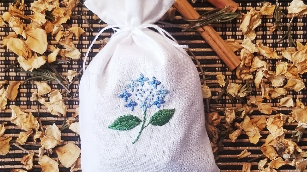Hydrangea (Ajisai) flower embroidery #あじさい#刺繍 #handembroidery # ...