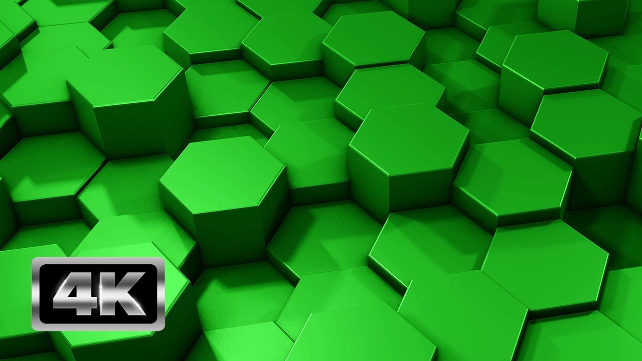 Green Hexagon Screensaver vol.9 - 1 Hour Abstract Animated Background ...