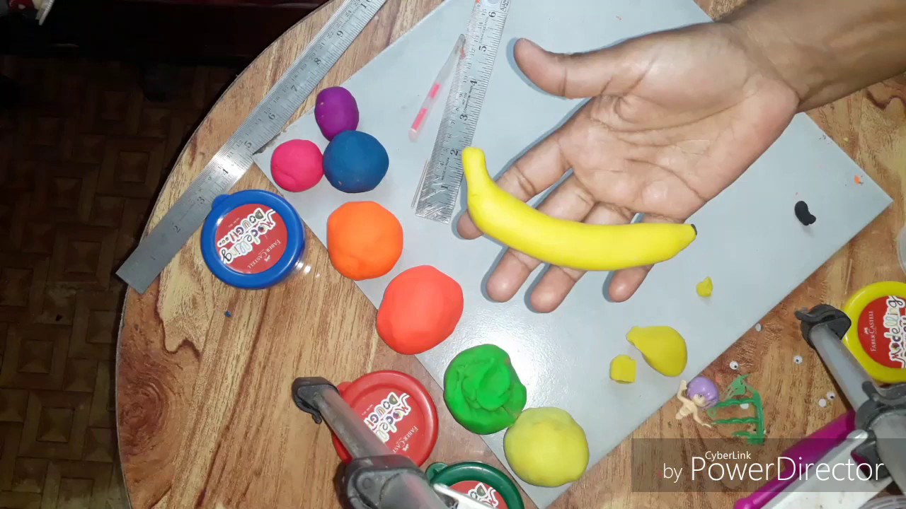 Clay banana / play doh banana /How to make banana with clay - YouTube