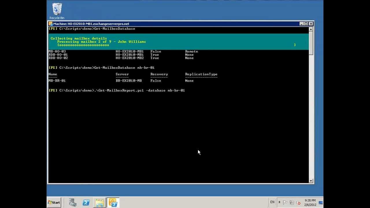 Exchange PowerShell Script: Get-MailboxReport.ps1 Demonstration - YouTube