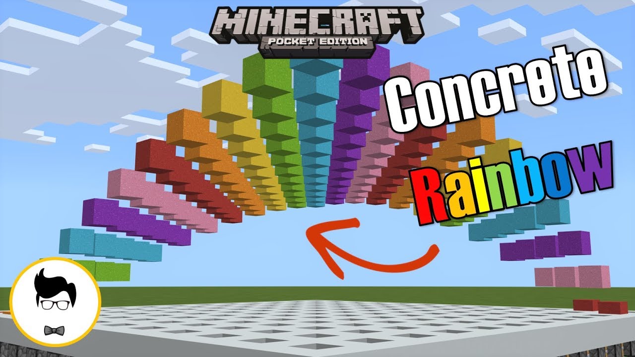 Minecraft PE CONCRETE RAINBOW WAVE MACHINE! (PE/Xbox/Windows10/Switch ...