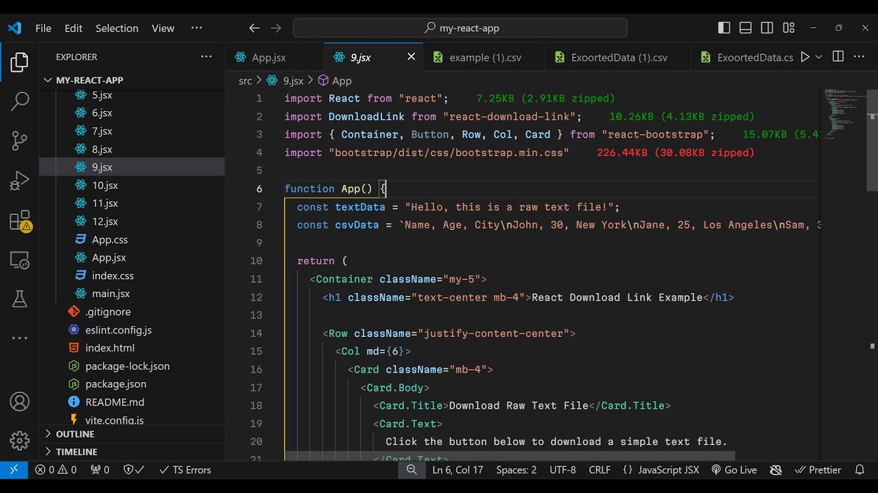Build a React.js File Downloader App to Download TXT & CSV Files Using react-download-link ...