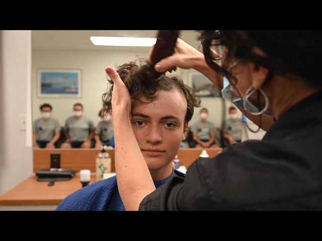 Boot Camp Haircut New Recruits Receive Their First Haircuts In The