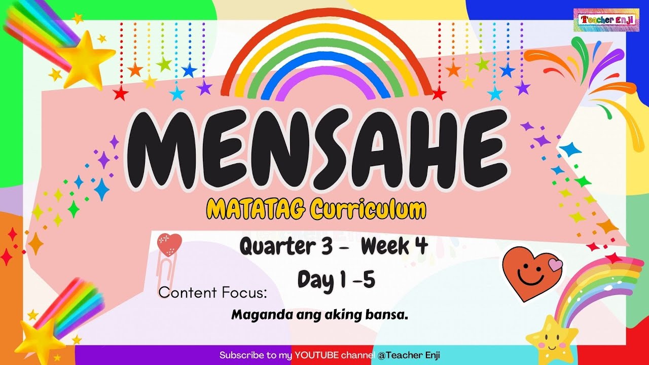 Quarter 3 Week 4 Mensahe "Maganda ang aking bansa." - YouTube