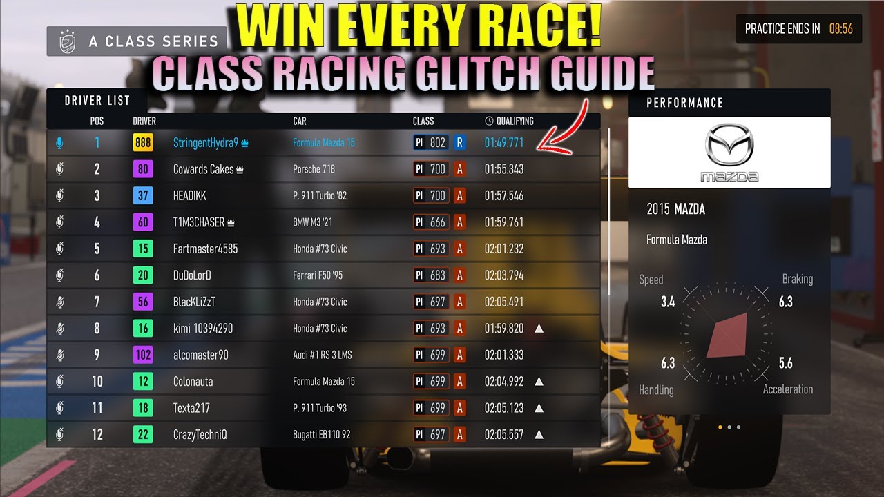 How to WIN EVERY race in Forza Motorsport | Car Class Glitch Guide ...