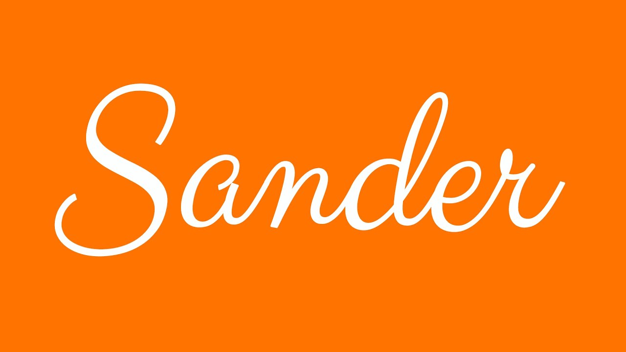 Learn how to Sign the Name Sander Stylishly in Cursive Writing - YouTube