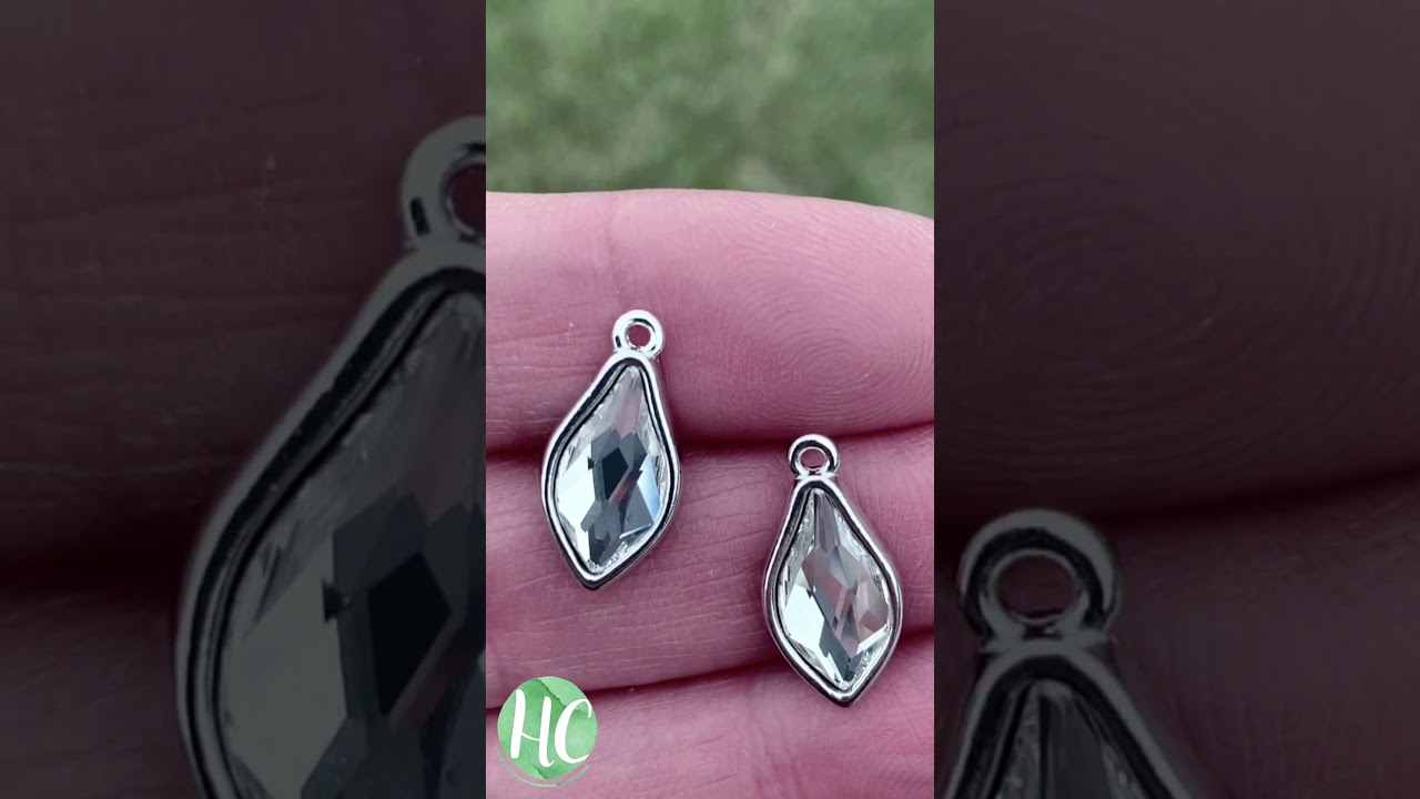 Rhodium Plated Crystal Flame Charms - YouTube