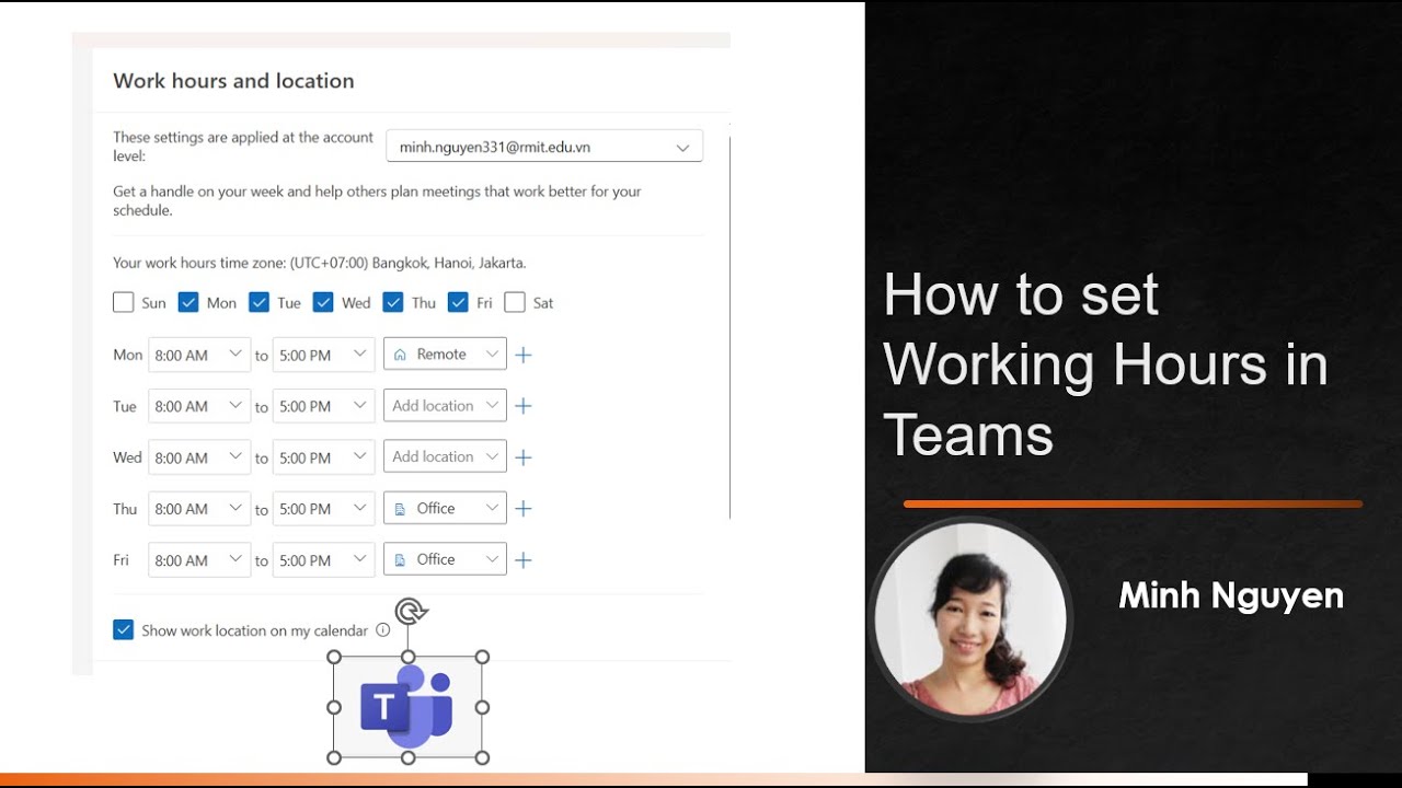 How to set working hours in Teams #msteams #minhacademy - YouTube