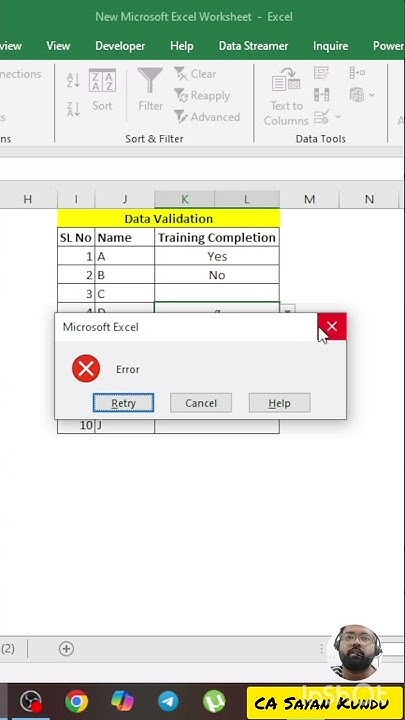 Excel formulas in 1 min video series - Data Validation - YouTube