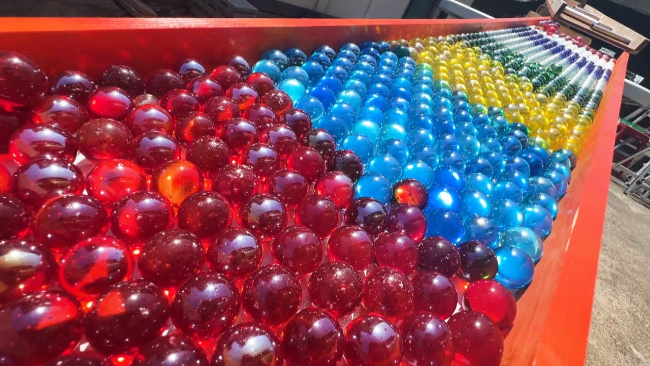 Rainbow Marble Run ☆ A Water Slide with Seven Colored Marbles - YouTube