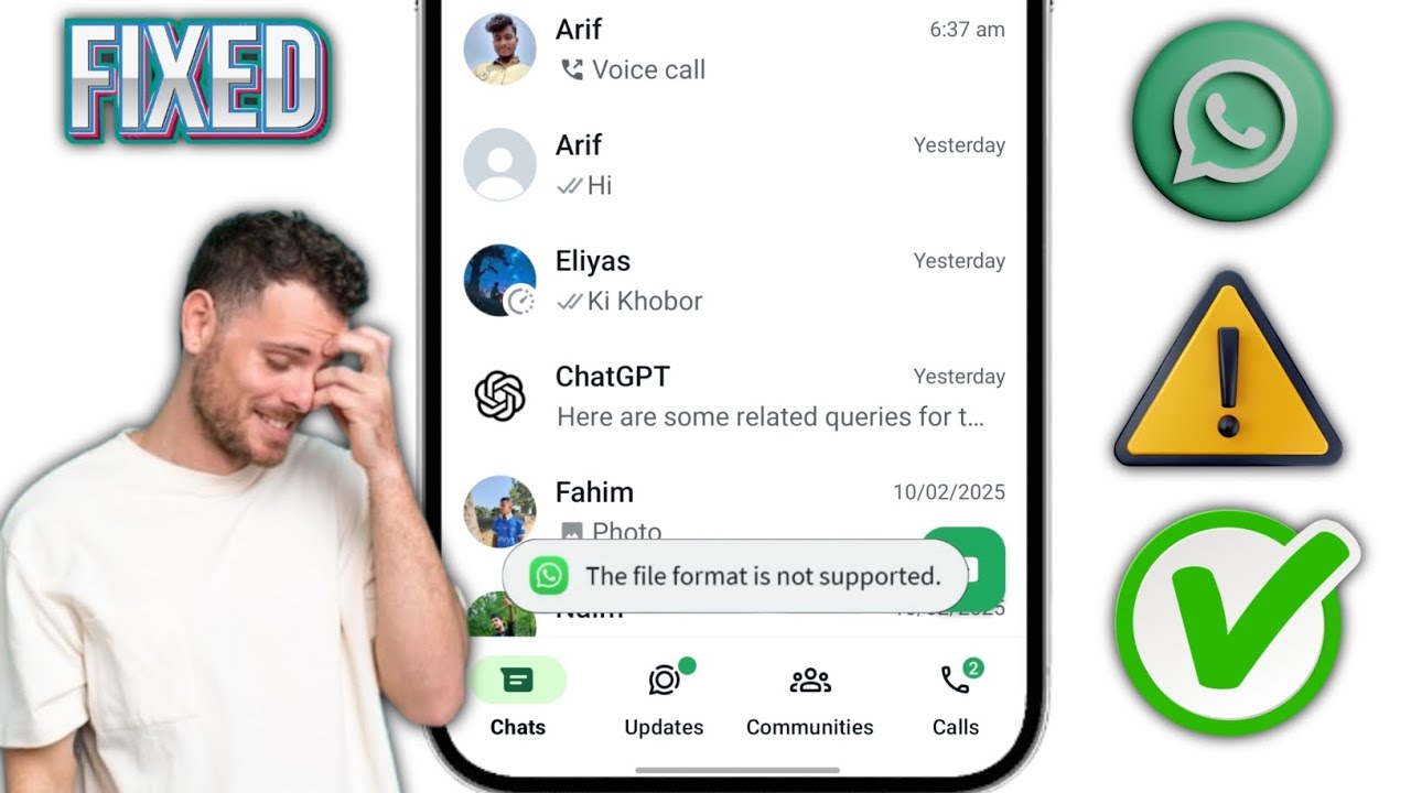 Comment résoudre le problème WhatsApp Le format de fichier n'est pas ...