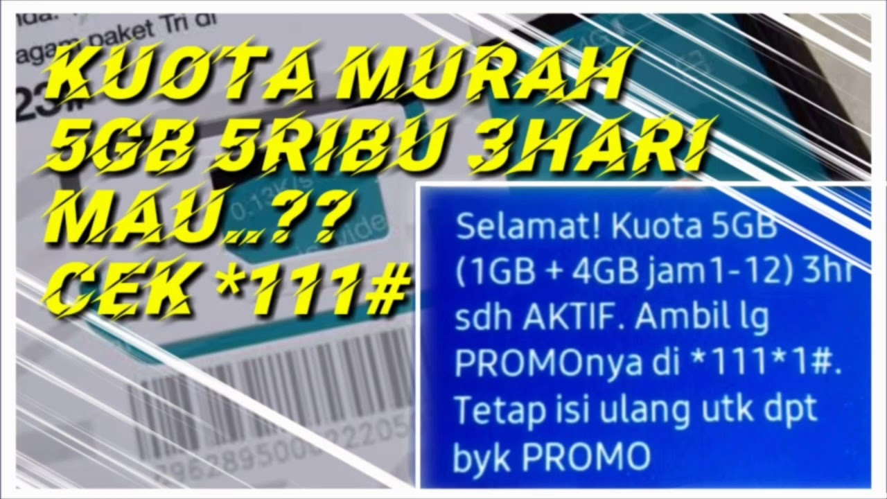 Paket Data 3 Murah 2019 | 5GB 5RB Tri | Rp. 5000 3 Hari - YouTube