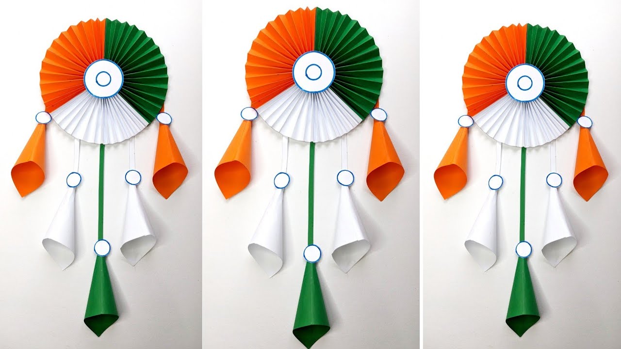 Independence Day Wallhanging Craft idea// Tricolor wall decoration ...