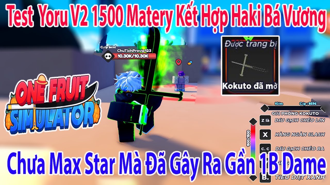 One Fruit - Test Dame Yoru V2 Full 1500 Matery Kết Hợp Haki Bá Vương ...