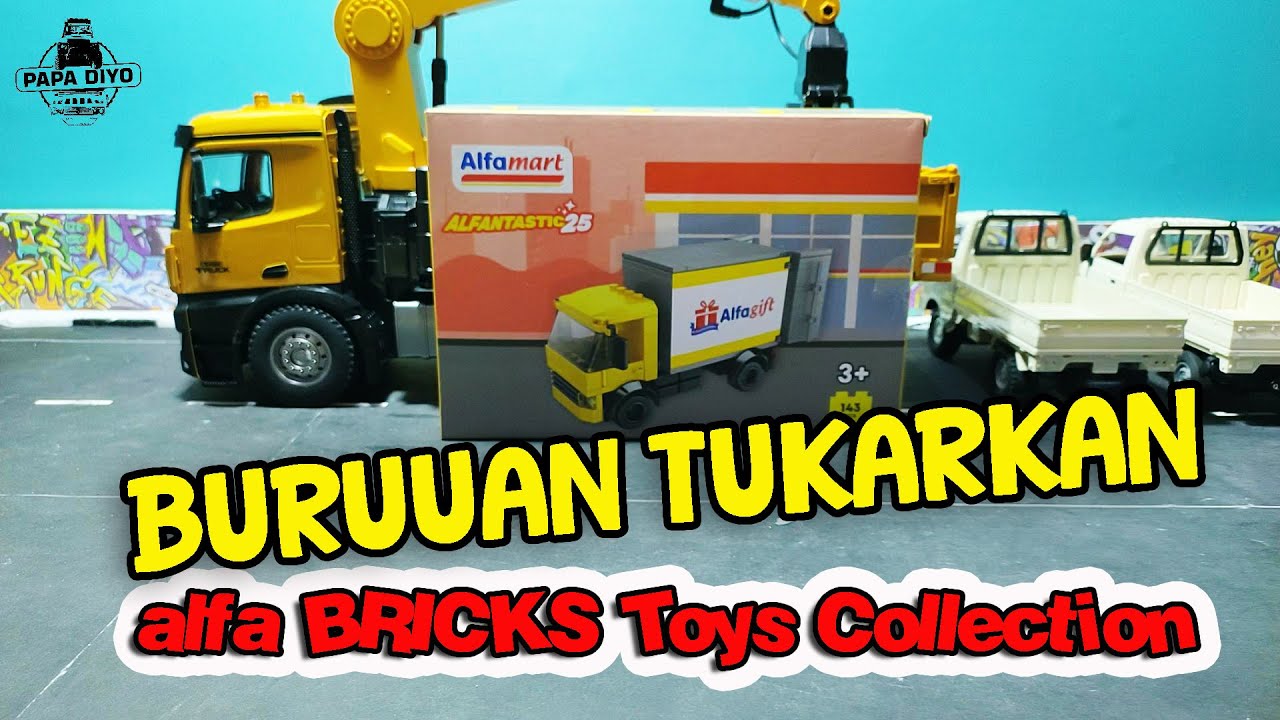 REVIEW DAN UNBOXING dan BANGUN ALFA BRICKS TOYS TRUCK ALFAMART - YouTube